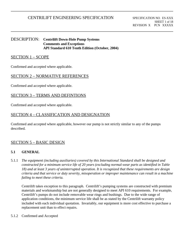 API Standard 610 Enr Spec Condensed 30mar07 Final | PDF | Pump | Bearing (Mechanical)