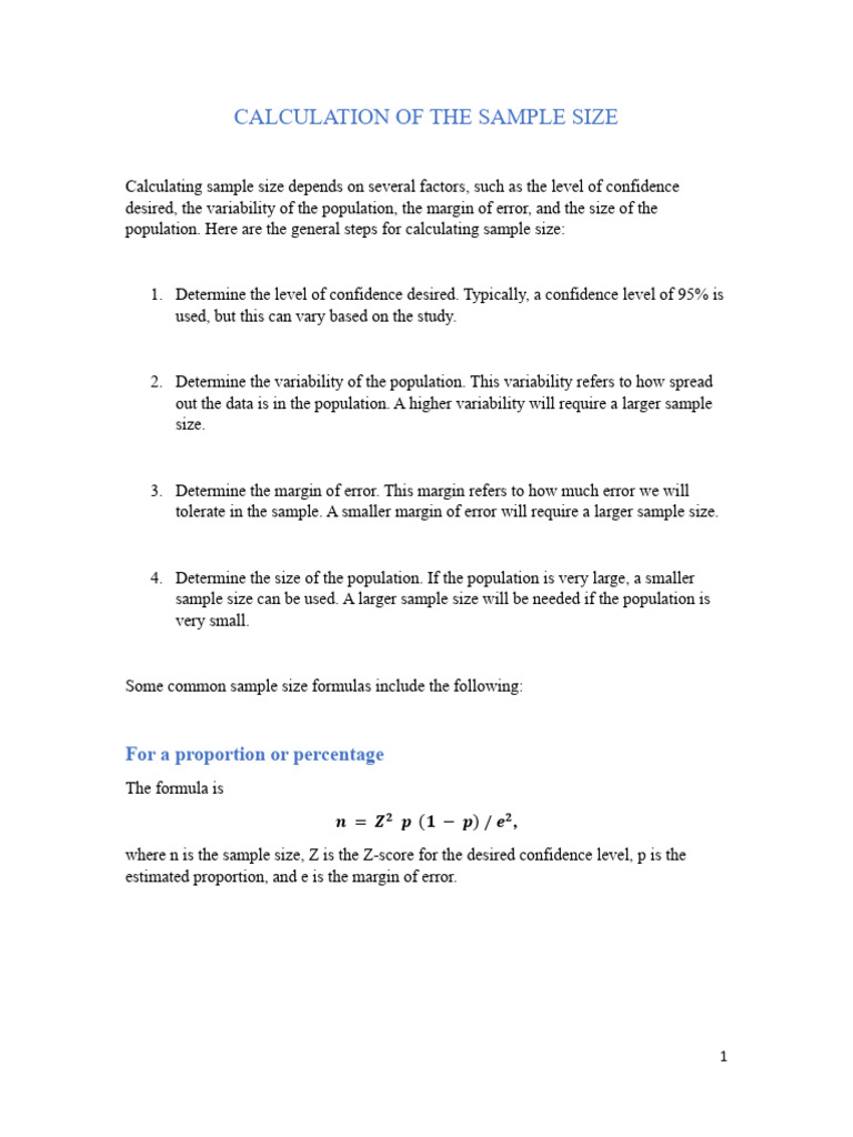 Sample Size Calculation Guide | PDF