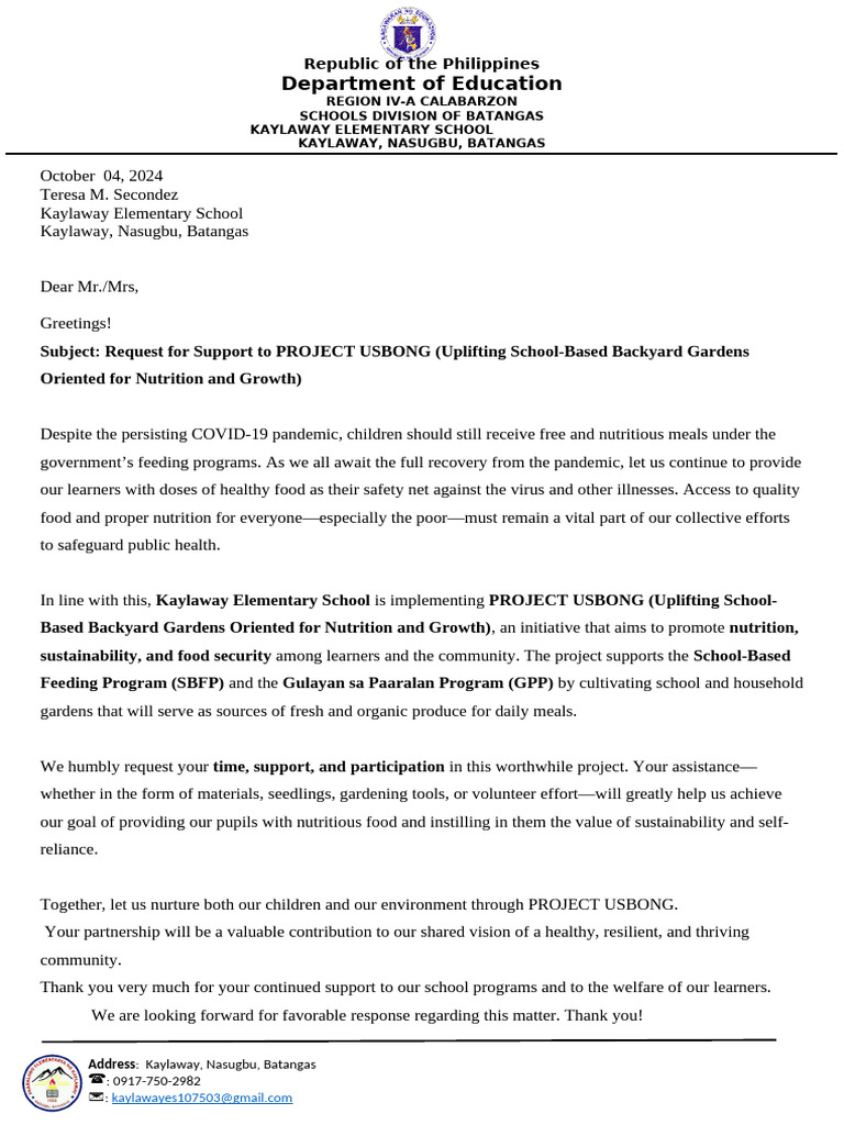 REQUEST LETTER GPP | PDF