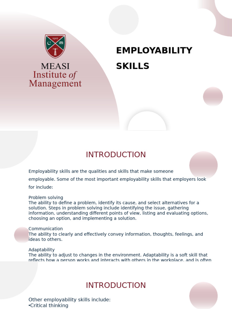 Employability Skills | PDF | Skill | Emotional Intelligence