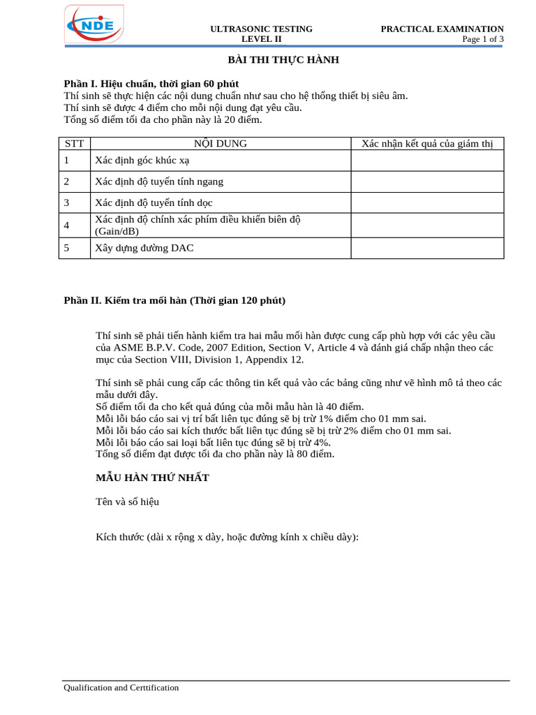 Ut Level II - Pratical | PDF