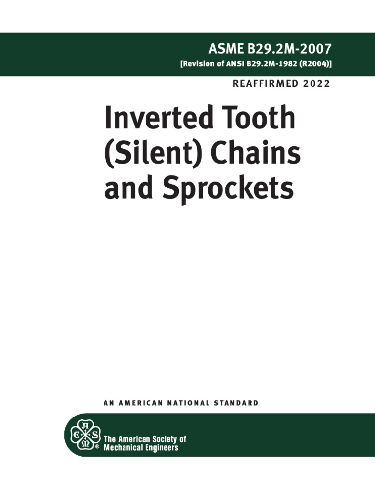 Inverted Tooth Chains and Sprockets Standard | PDF | Length ...