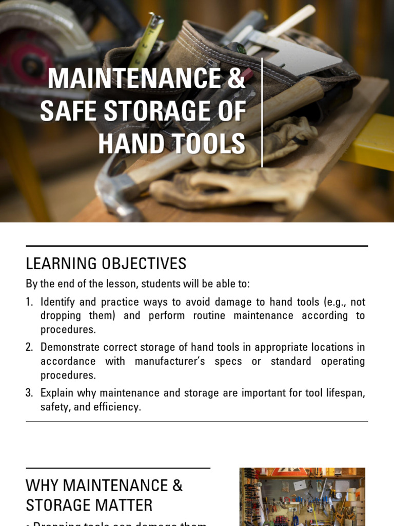 Q3 LESSON 4 Maintenance Safe Storage of Hand Tools | PDF