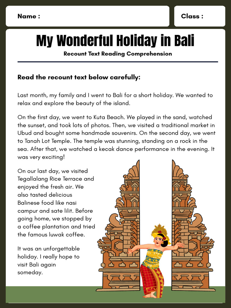 My Bali Holiday: A Family Adventure | PDF