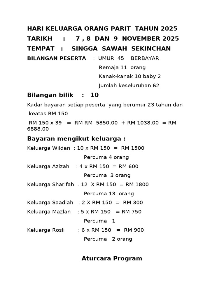 Hari Keluarga Orang Parit 2025 | PDF