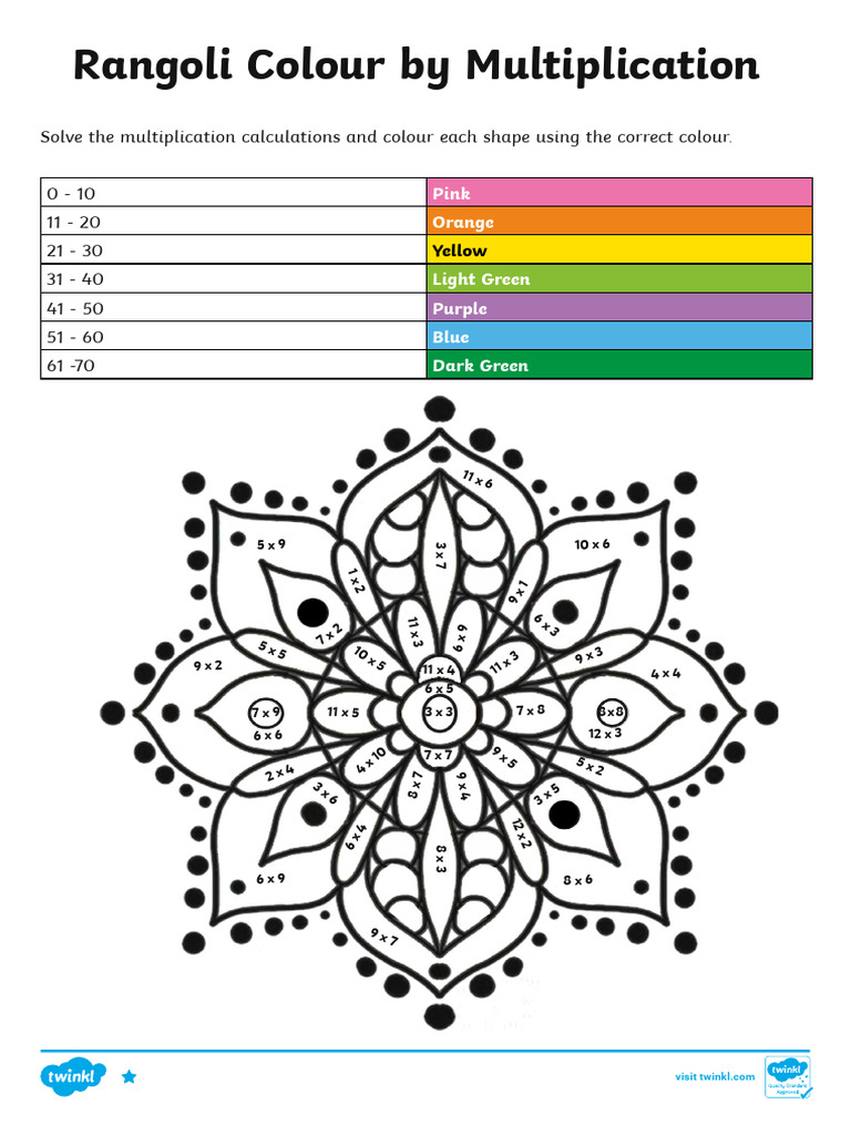 Diwali Rangoli Colour by Multiplication | PDF | Graphic Design | Vision