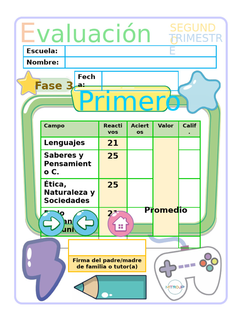 Examen 1° Segundo Bimestre Pdf