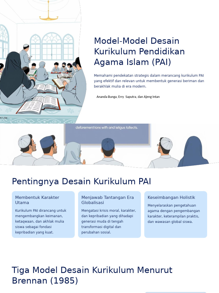 Model Model Desain Kurikulum Pendidikan Agama Islam PAI | PDF