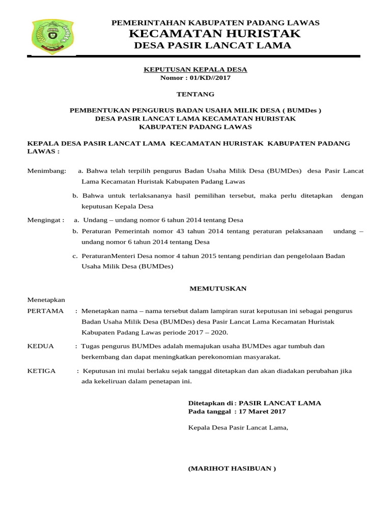 SK Pengurus & Ad-Art | PDF