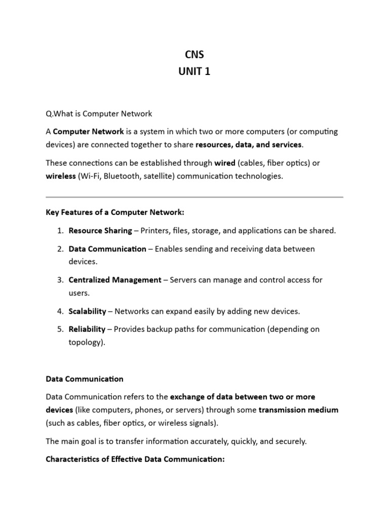 Unit 1 | PDF | Computer Network | Local Area Network