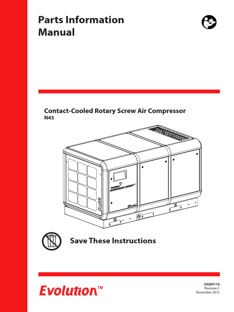 N45 Rotary Screw Compressor Parts Manual | PDF | Screw | Door