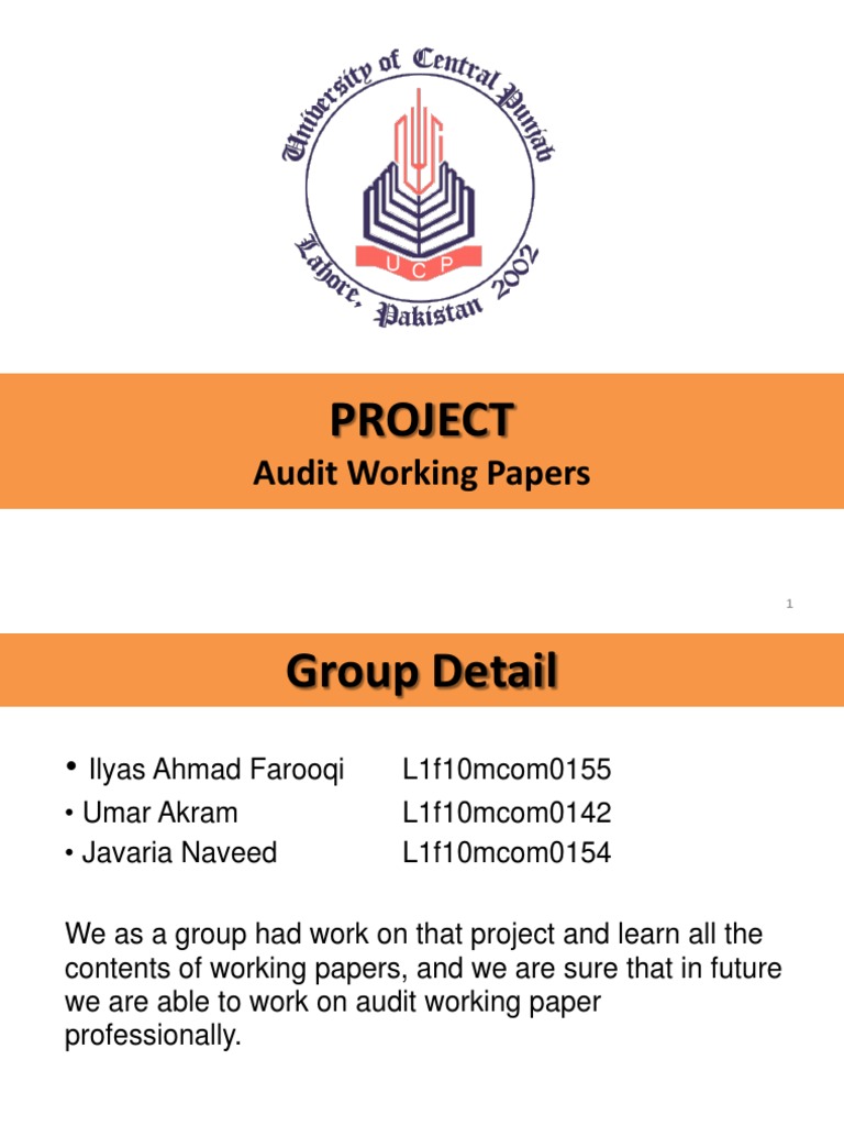 Working Papers Presentation - Project of Advance Auditing | PDF | Audit ...