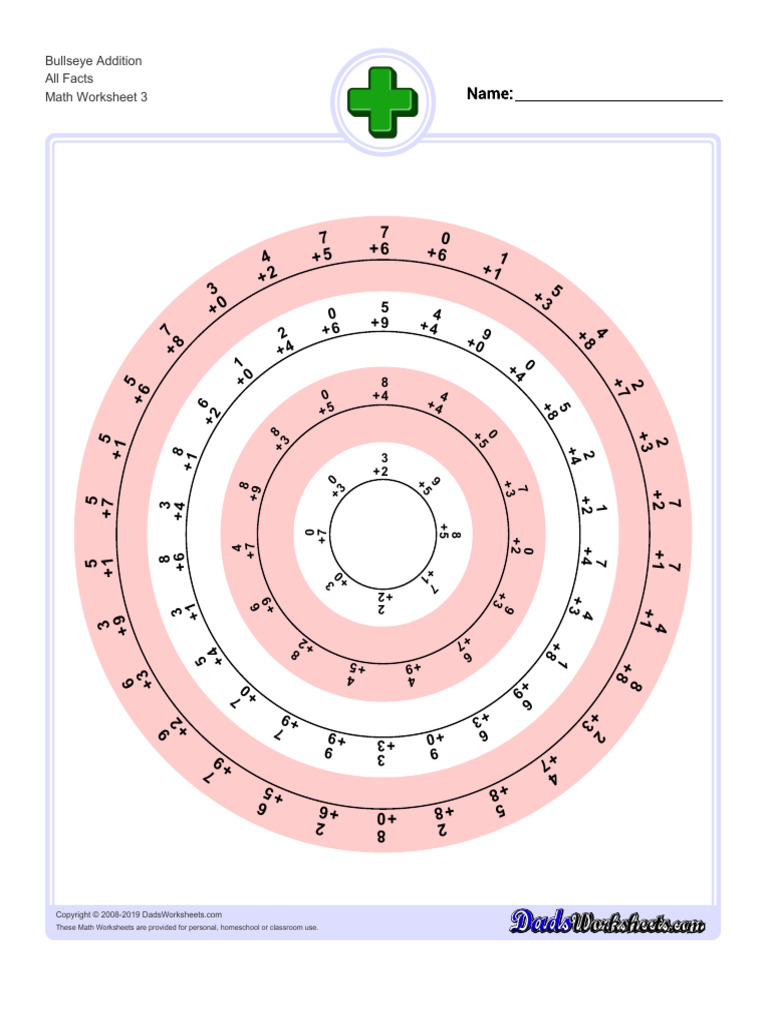 Bullseye Addition Math Facts All v3 | PDF