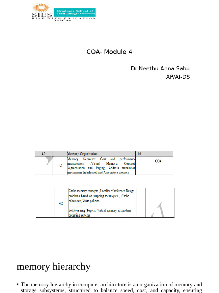 COA - Module 4 | PDF | Computer Data Storage | Cache (Computing)