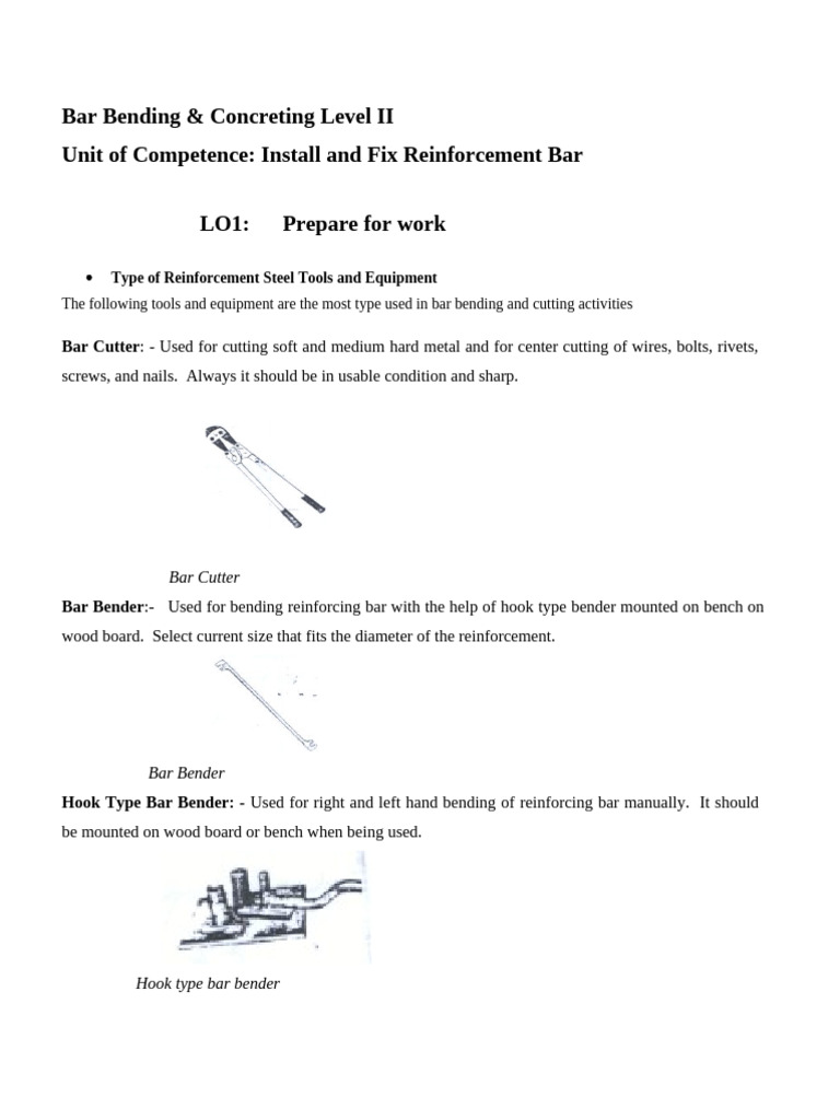 Bar Bending & Reinforcement Techniques | PDF | Concrete | Stress ...