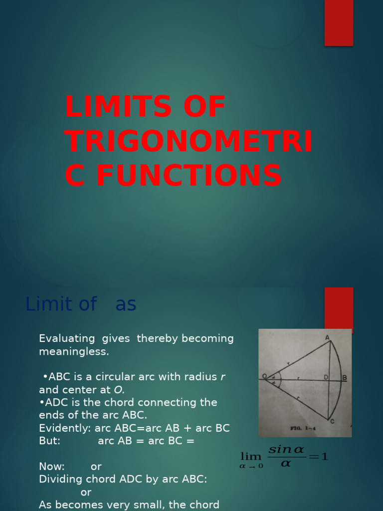 LIMITS of Trigonometric Functions | PDF