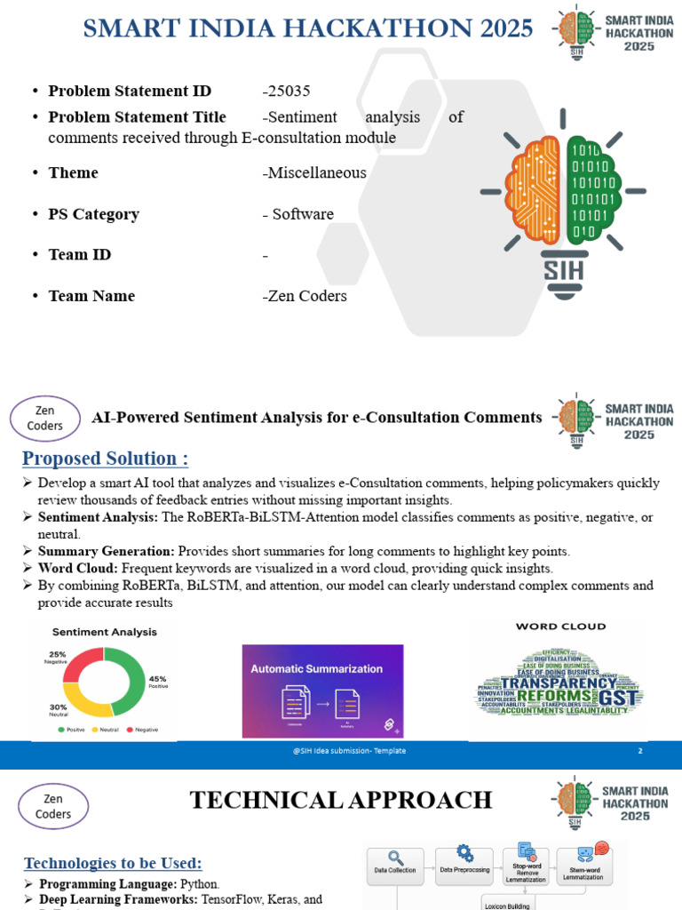 SIH2025 IDEA Presentation Format - 2 | PDF | Artificial Intelligence | Intelligence (AI) & Semantics