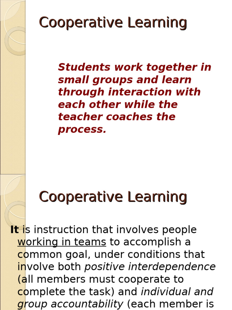 Cooperative Learning | PDF | Learning | Social Psychology