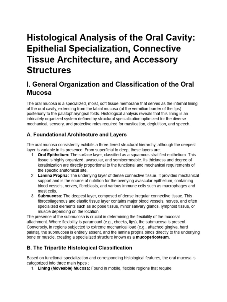 Histological Features of Oral Mucosa | PDF | Epithelium | Tongue