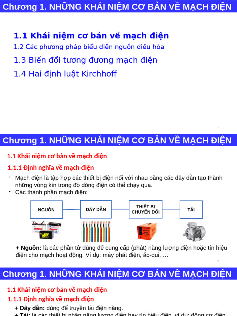 Chương 1 Khai Niem Co Ban Ve Mach Dien | PDF