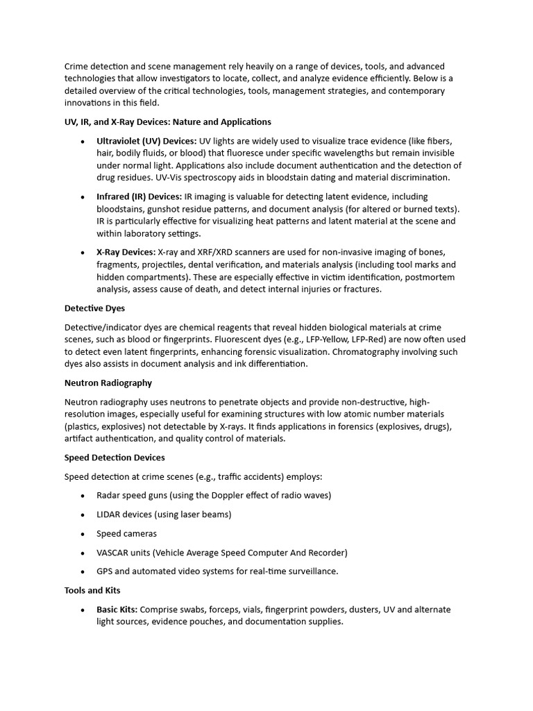 Crime Detection and Scene Management | PDF | Infrared | Ultraviolet