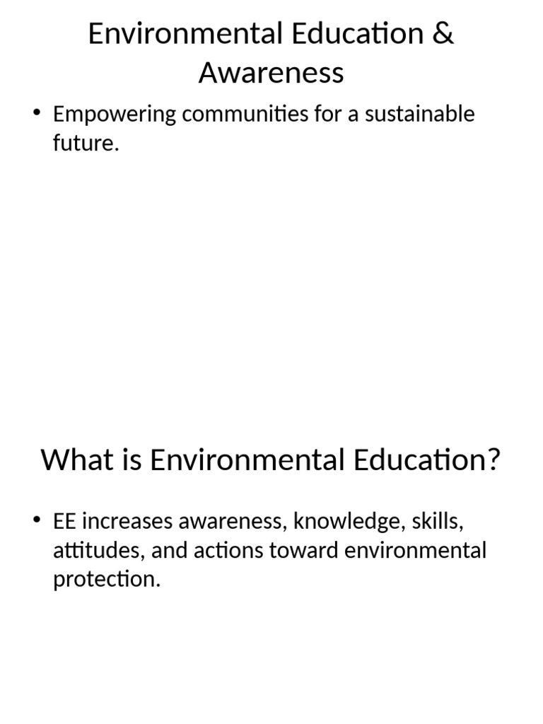 Environmental Education Awareness Presentation | PDF