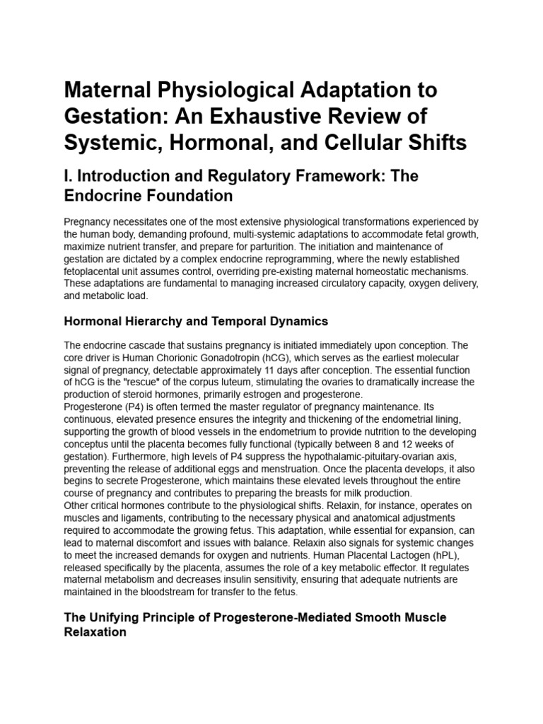 Maternal Adaptations During Pregnancy | PDF | Insulin Resistance | Placenta