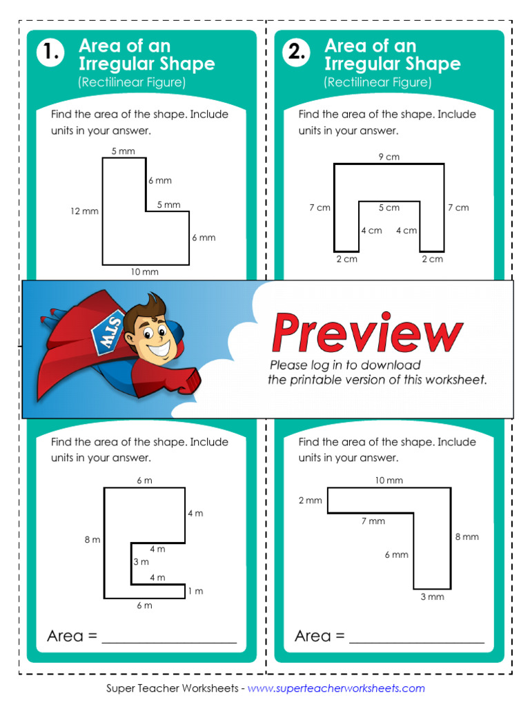Task Cards Area of Irregular Shape Rectilinear Figure | PDF | Chess | Chess Theory