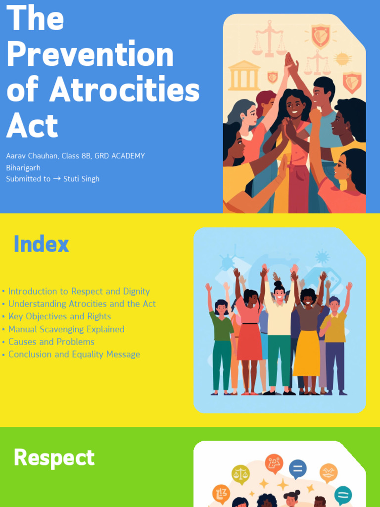 The Prevention of Atrocities Act Aarav Chauhan, Class 8, GRD ACADEMY ...