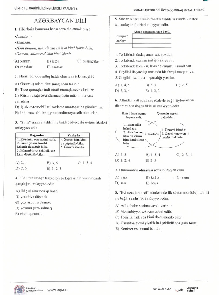 10 Sinif Buraxılış Otk 16 Noyabr 2025 | PDF