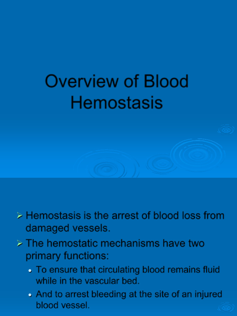 Understanding Blood Hemostasis Mechanisms | PDF | Hemostasis | Platelet