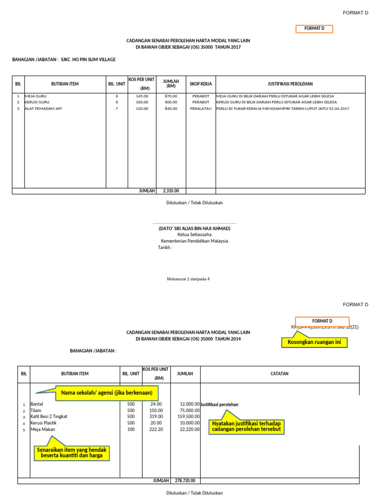 Borang Format D - 2017 | PDF