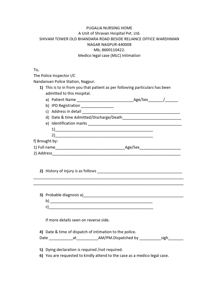 MLC Form | PDF