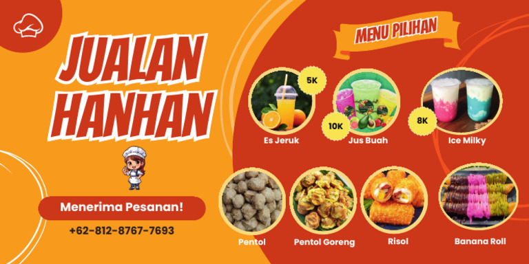 Kuning Oranye Organik Ilustratif Banner Warung Aneka Camilan | PDF