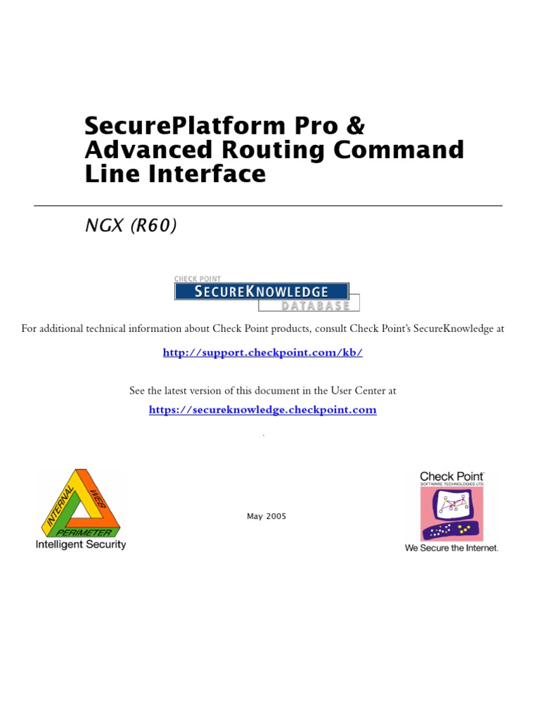 Checkpoint NGX Secure Platform Pro and Advanced Routing Suite CLI | PDF ...