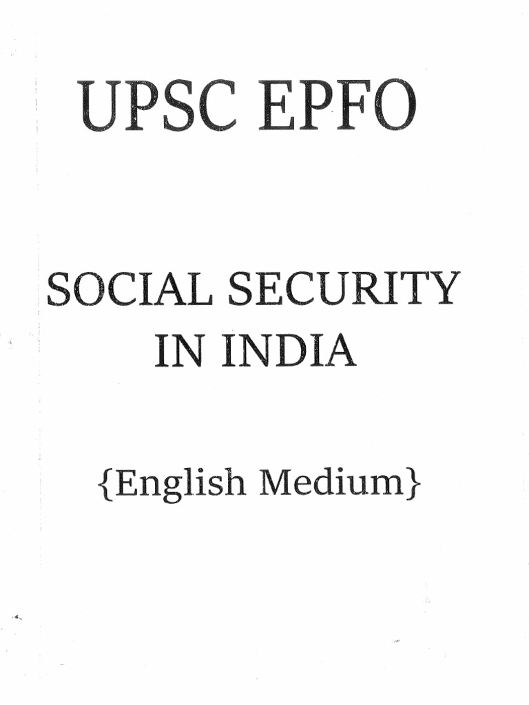 UPSC EPFO Social Security in India | PDF