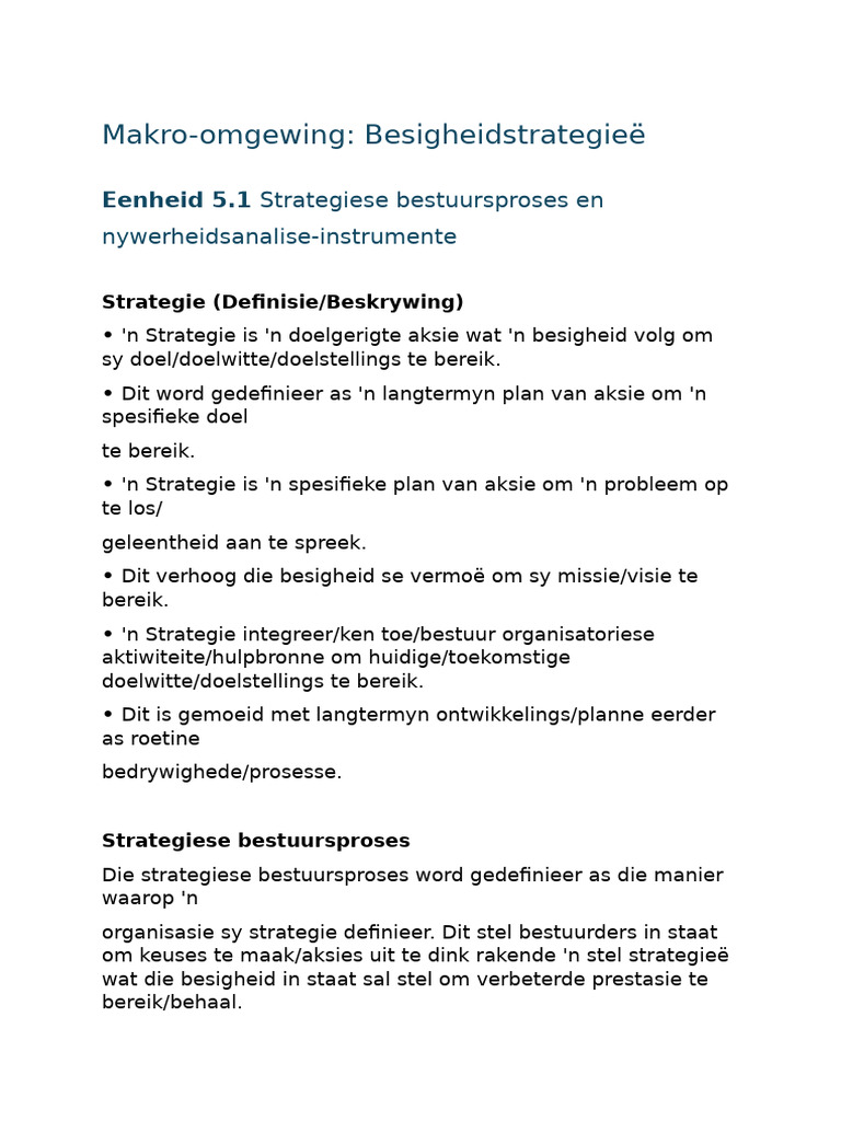 Besigheids Onderwerp 5 | PDF