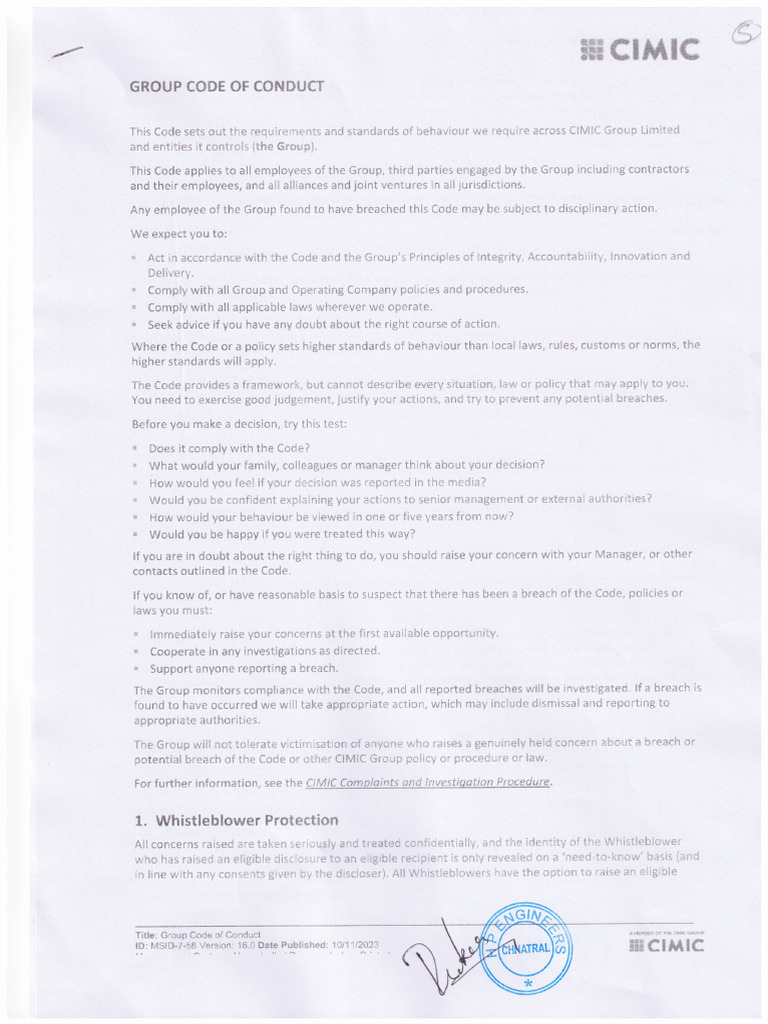 Group Code of Conduct | PDF