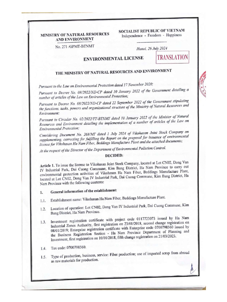 271 Environmental License - Compressed | PDF
