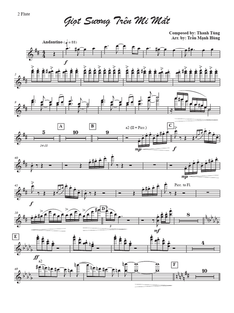 Giot Suong Tren Mi Mat - 2 Flute | PDF