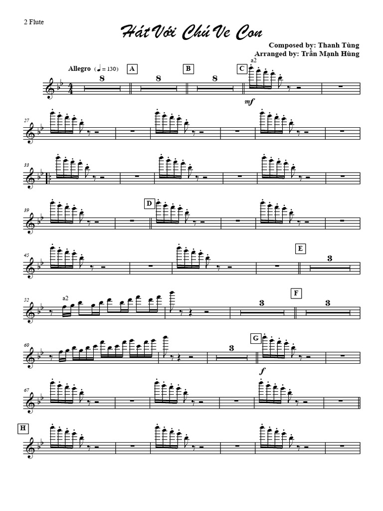 Hat Voi Chu Ve Con - 2 Flute | PDF