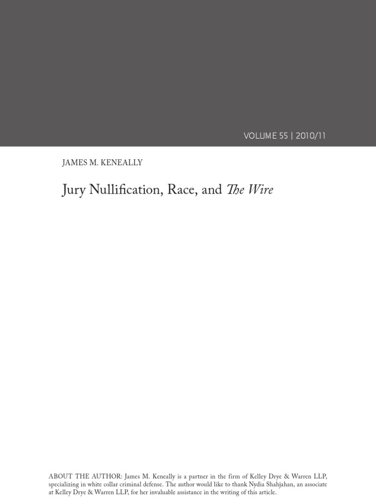 Jury Nullification Race and The Wire | PDF | Supreme Courts | Supreme ...