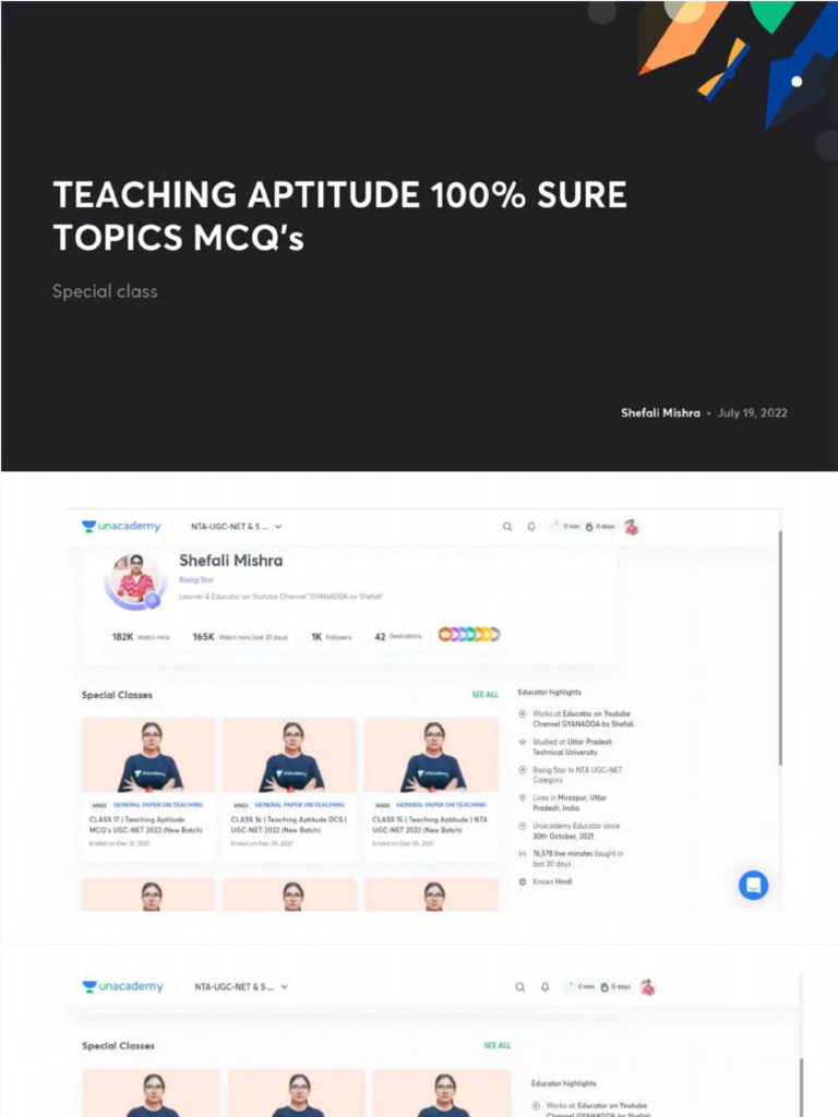 Teaching Aptitude 100 Sure Topics Mcqs No Anno | PDF