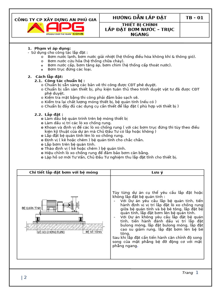 Tb-01 Lap Dat Bom Nuoc | PDF