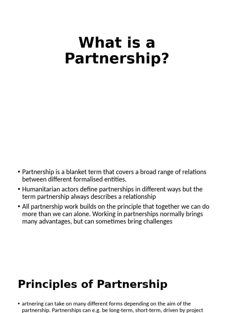 What Is A Partnership | PDF | Humanitarian Aid | Non Governmental ...