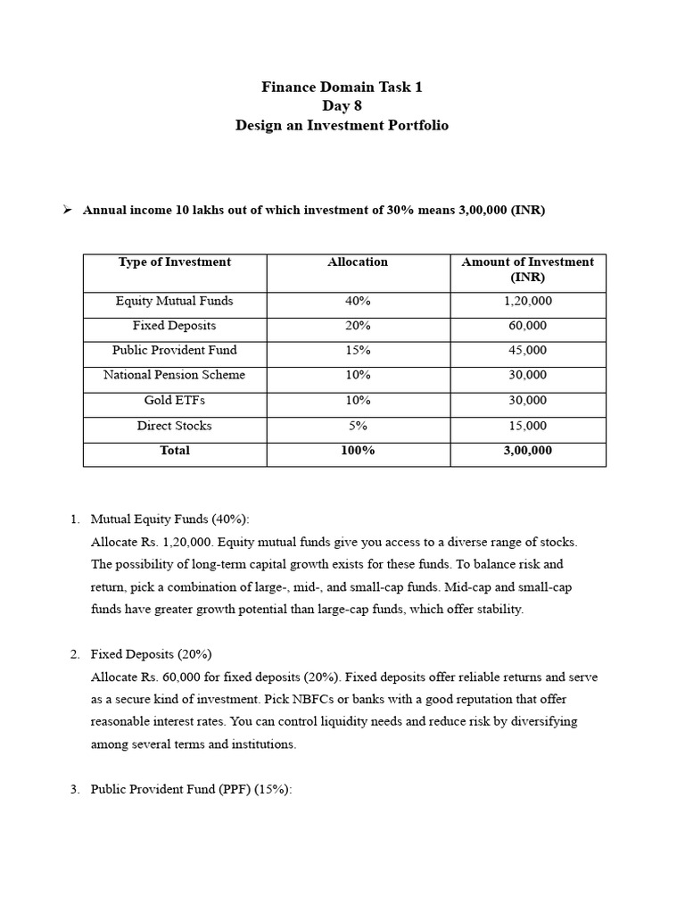 Finance Domain Task 1, Day 8, An Investment Portfolio | PDF | Exchange ...