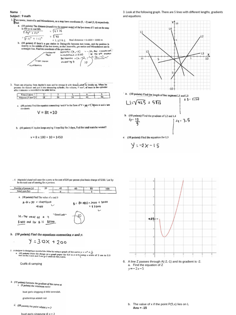 9 Math - Chapter 5 Dan 6 Answer | PDF