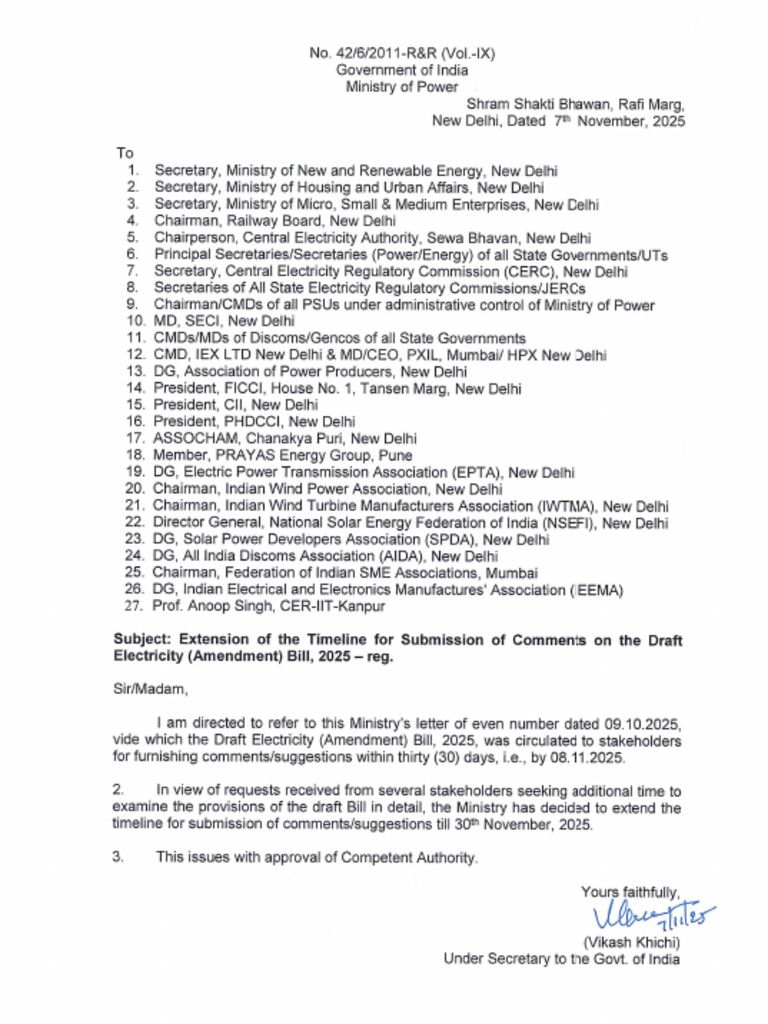 Extension of Timeline for Comments on EA Bill 2025 | PDF