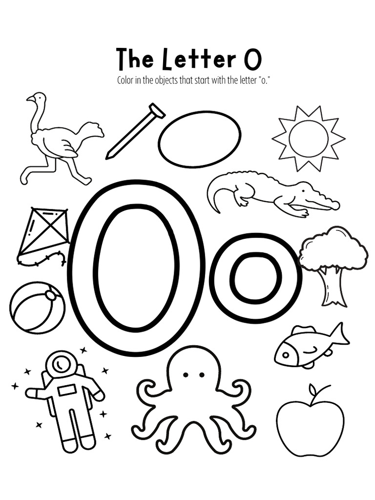 Letter O Short Beginning Sound Coloring | PDF