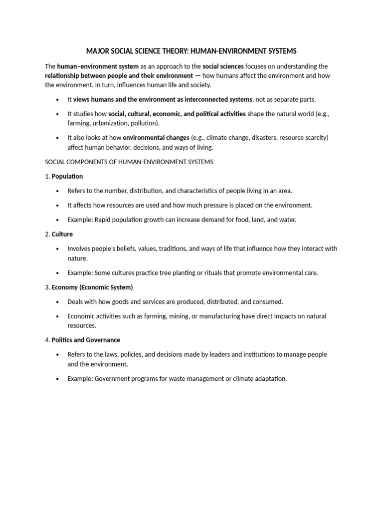Human Environment Systems | PDF